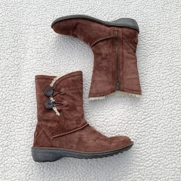 UGG | Shoes | Ugg Chocolate Kimbra Twobutton Zip Entry Boots | Poshmark
